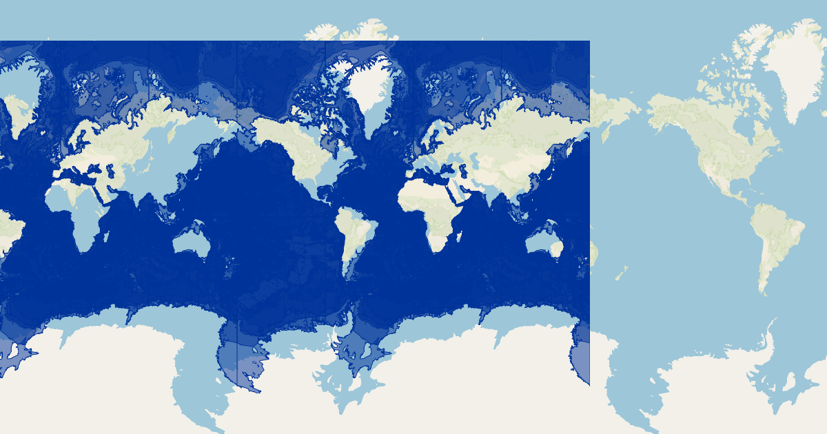World Bathymetry (1:10 million) | GIS Map Data | Natural Earth ...