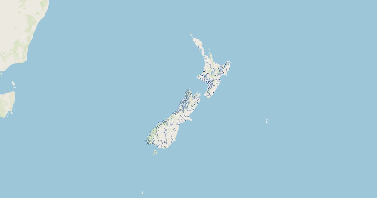 NZ Major Rivers - New Zealand | GIS Map Data | Ollivier & Co | Koordinates